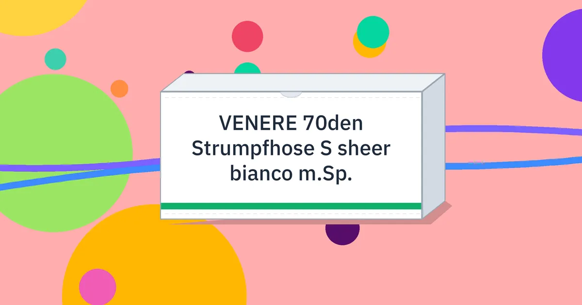Symbolbild: Packung mit der Aufschrift VENERE 70den Strumpfhose S sheer bianco m.Sp. (PZN 16172588) – Verfügbarkeit und Bezug in Apotheken in Frankfurt am Main