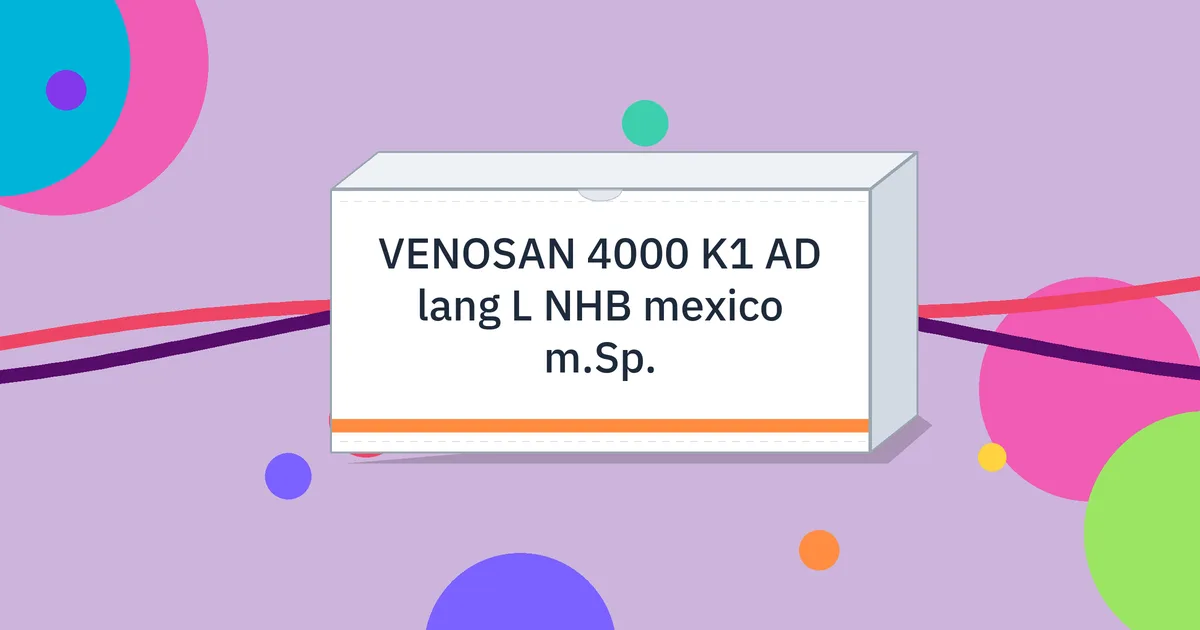 Symbolbild: Packung mit der Aufschrift VENOSAN 4000 K1 AD lang L NHB mexico m.Sp. (PZN 14423187) – Verfügbarkeit und Bezug in Apotheken in Frankfurt am Main