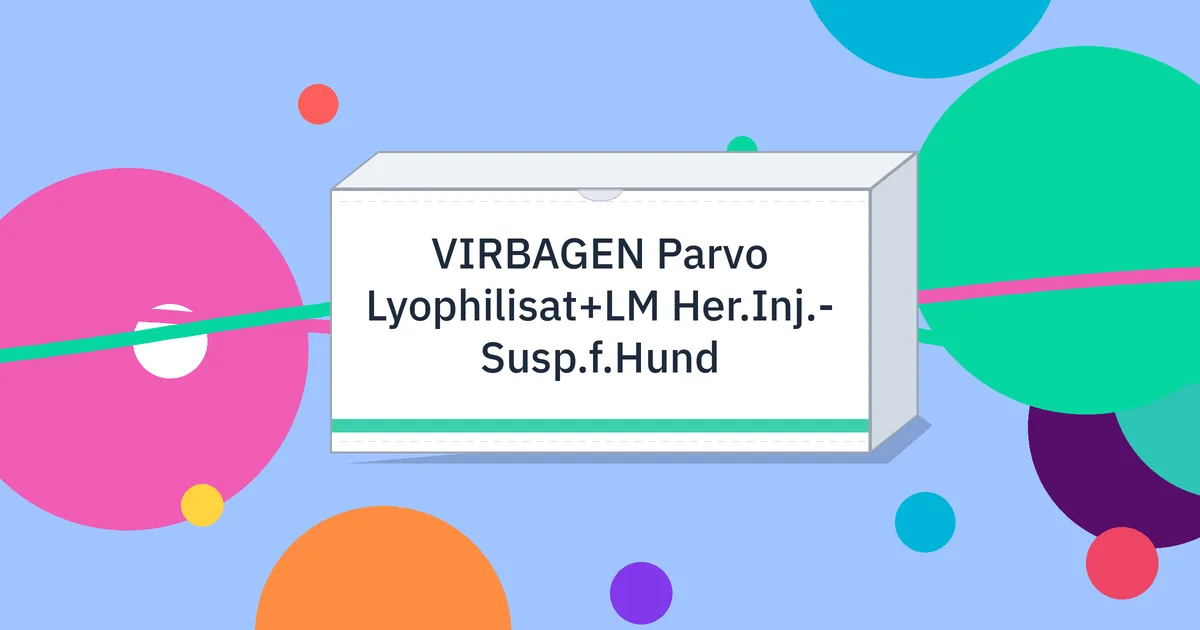 Symbolbild: Packung mit der Aufschrift VIRBAGEN Parvo Lyophilisat+LM Her.Inj.-Susp.f.Hund (PZN 01656553) – Verfügbarkeit und Bezug in Apotheken in Frankfurt am Main