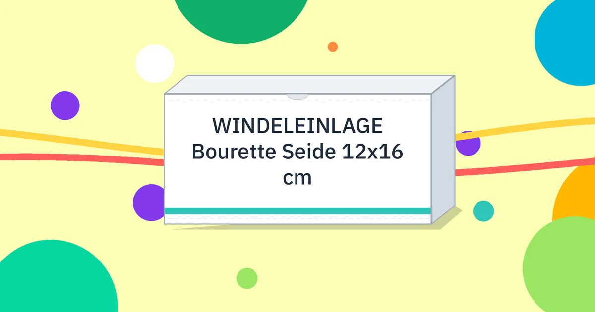 Symbolbild: Packung mit der Aufschrift WINDELEINLAGE Bourette Seide 12x16 cm (PZN 03959252) – Verfügbarkeit und Bezug in Apotheken in Frankfurt am Main