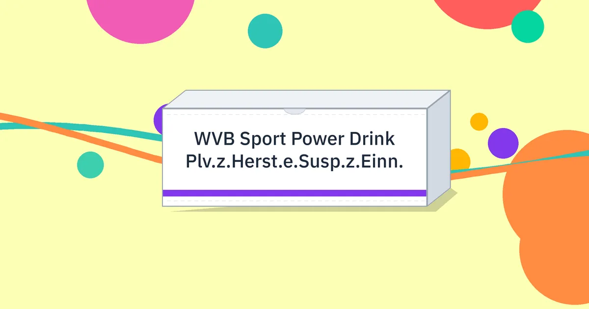 Symbolbild: Packung mit der Aufschrift WVB Sport Power Drink Plv.z.Herst.e.Susp.z.Einn. (PZN 20894347) – Verfügbarkeit und Bezug in Apotheken in Frankfurt am Main