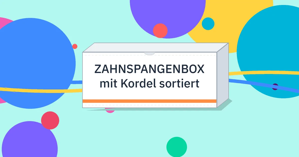 Symbolbild: Packung mit der Aufschrift ZAHNSPANGENBOX mit Kordel sortiert (PZN 04406822) – Verfügbarkeit und Bezug in Apotheken in Frankfurt am Main