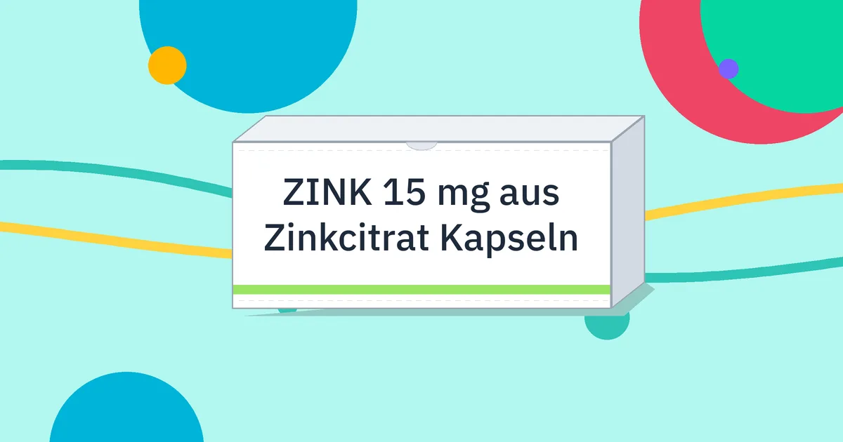 Symbolbild: Packung mit der Aufschrift ZINK 15 mg aus Zinkcitrat Kapseln (PZN 11213526) – Verfügbarkeit und Bezug in Apotheken in Frankfurt am Main