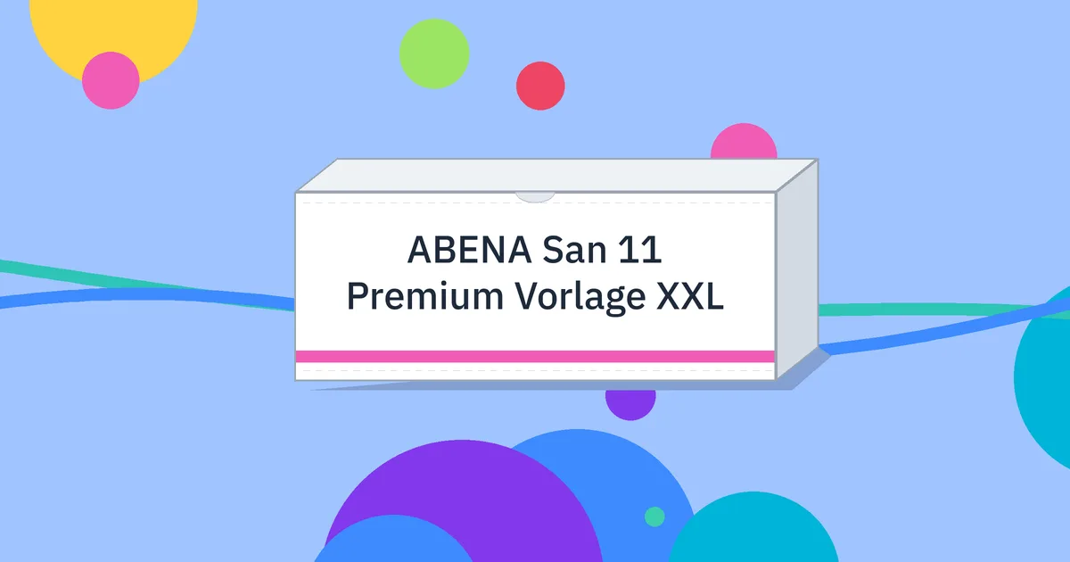 Symbolbild: Packung mit der Aufschrift ABENA San 11 Premium Vorlage XXL (PZN 17511466) – Verfügbarkeit und Bezug in Apotheken in Frankfurt am Main