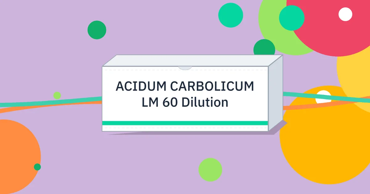 Symbolbild: Packung mit der Aufschrift ACIDUM CARBOLICUM LM 60 Dilution (PZN 13272148) – Verfügbarkeit und Bezug in Apotheken in Frankfurt am Main
