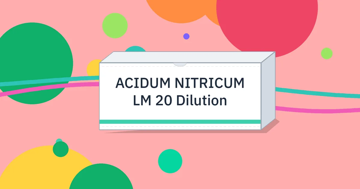 Symbolbild: Packung mit der Aufschrift ACIDUM NITRICUM LM 20 Dilution (PZN 12752863) – Verfügbarkeit und Bezug in Apotheken in Frankfurt am Main