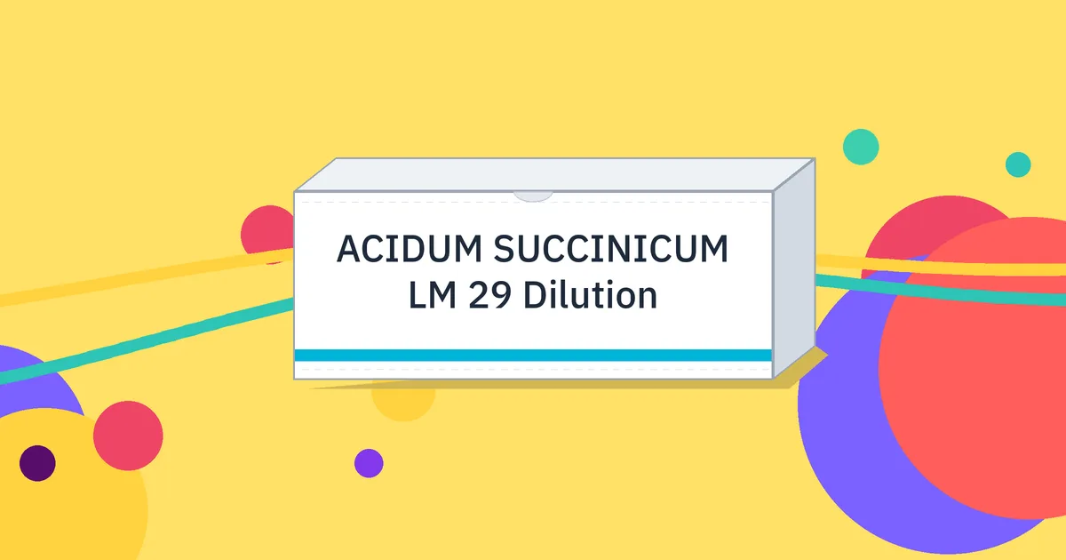 Symbolbild: Packung mit der Aufschrift ACIDUM SUCCINICUM LM 29 Dilution (PZN 13284269) – Verfügbarkeit und Bezug in Apotheken in Frankfurt am Main