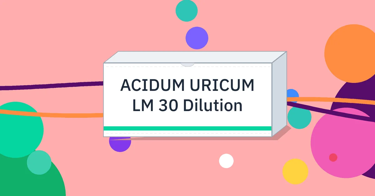 Symbolbild: Packung mit der Aufschrift ACIDUM URICUM LM 30 Dilution (PZN 13289108) – Verfügbarkeit und Bezug in Apotheken in Frankfurt am Main
