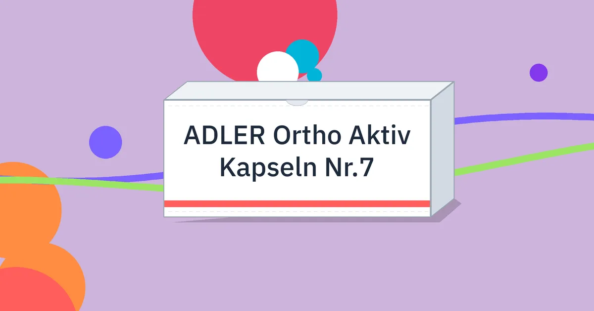 Symbolbild: Packung mit der Aufschrift ADLER Ortho Aktiv Kapseln Nr.7 (PZN 06121762) – Verfügbarkeit und Bezug in Apotheken in Frankfurt am Main