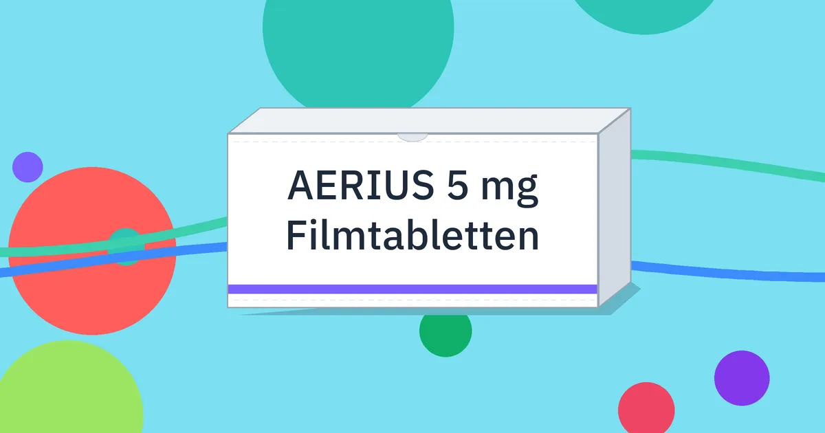 Symbolbild: Packung mit der Aufschrift AERIUS 5 mg Filmtabletten (PZN 11030056) – Verfügbarkeit und Bezug in Apotheken in Frankfurt am Main