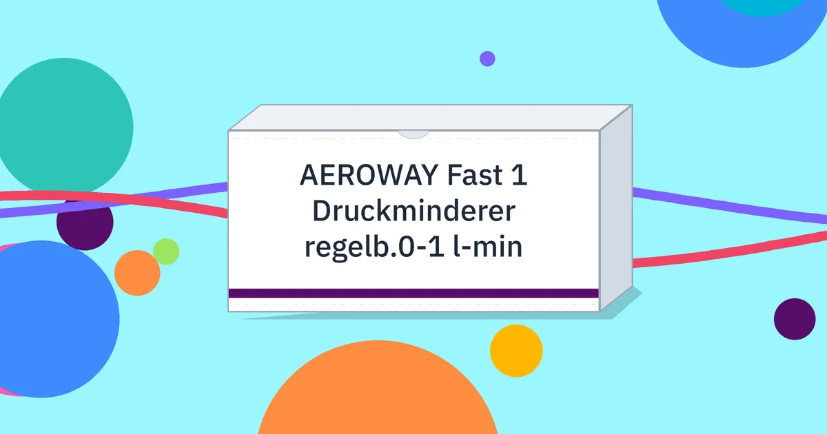 Symbolbild: Packung mit der Aufschrift AEROWAY Fast 1 Druckminderer regelb.0-1 l-min (PZN 01075804) – Verfügbarkeit und Bezug in Apotheken in Frankfurt am Main