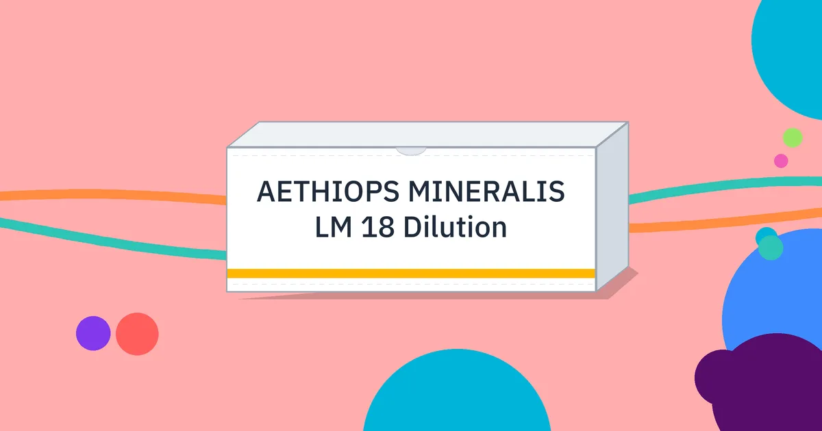 Symbolbild: Packung mit der Aufschrift AETHIOPS MINERALIS LM 18 Dilution (PZN 13302116) – Verfügbarkeit und Bezug in Apotheken in Frankfurt am Main
