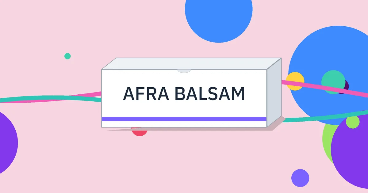 Symbolbild: Packung mit der Aufschrift AFRA BALSAM (PZN 05489661) – Verfügbarkeit und Bezug in Apotheken in Frankfurt am Main