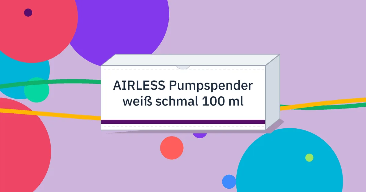 Symbolbild: Packung mit der Aufschrift AIRLESS Pumpspender weiß schmal 100 ml (PZN 10197593) – Verfügbarkeit und Bezug in Apotheken in Frankfurt am Main
