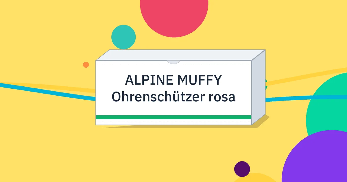 Symbolbild: Packung mit der Aufschrift ALPINE MUFFY Ohrenschützer rosa (PZN 13925975) – Verfügbarkeit und Bezug in Apotheken in Frankfurt am Main