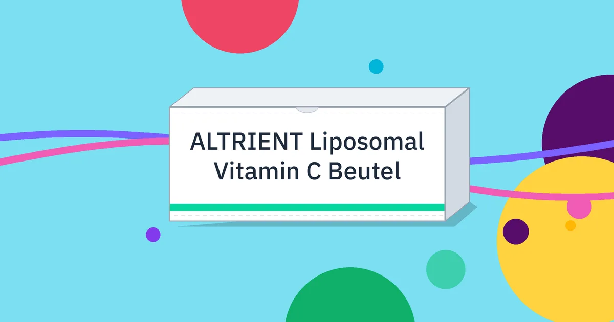 Symbolbild: Packung mit der Aufschrift ALTRIENT Liposomal Vitamin C Beutel (PZN 20184723) – Verfügbarkeit und Bezug in Apotheken in Frankfurt am Main
