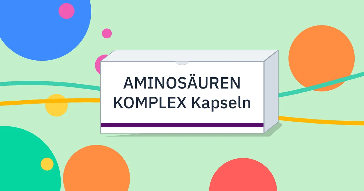 Symbolbild: Packung mit der Aufschrift AMINOSÄUREN KOMPLEX Kapseln (PZN 18059206) – Verfügbarkeit und Bezug in Apotheken in Frankfurt am Main