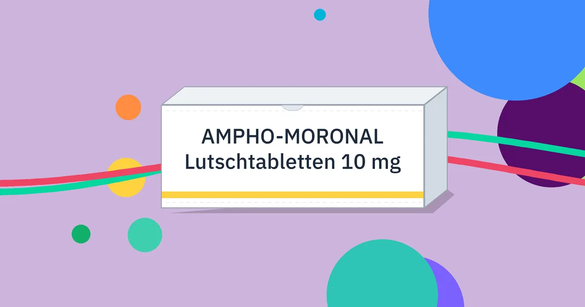 Symbolbild: Packung mit der Aufschrift AMPHO-MORONAL Lutschtabletten 10 mg (PZN 07707406) – Verfügbarkeit und Bezug in Apotheken in Frankfurt am Main