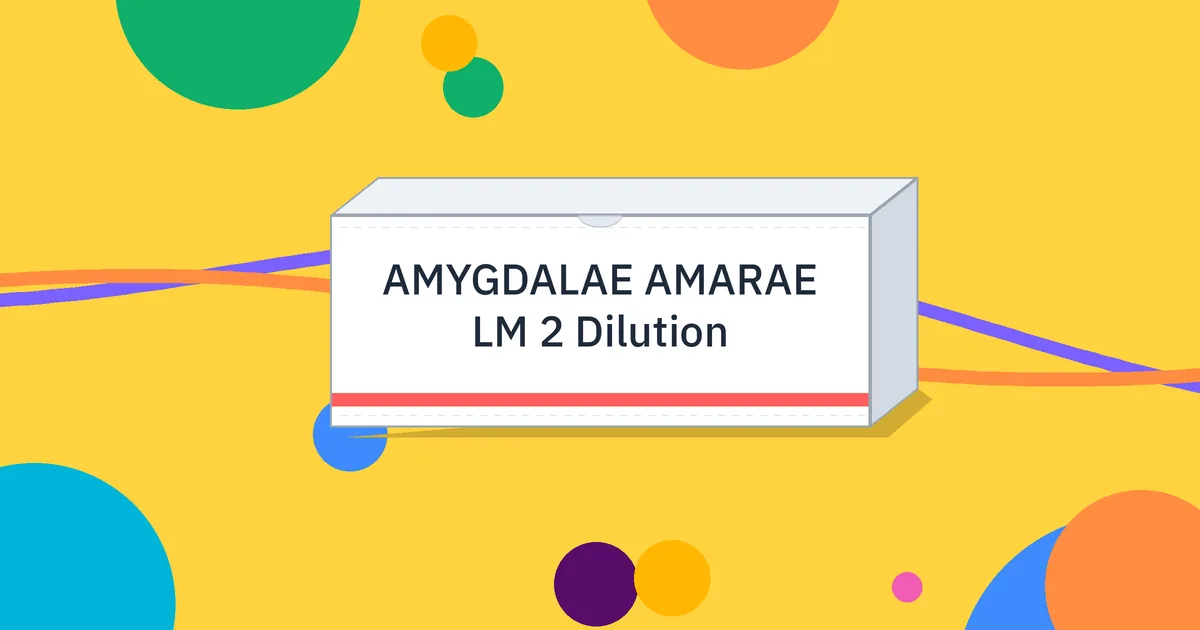 Symbolbild: Packung mit der Aufschrift AMYGDALAE AMARAE LM 2 Dilution (PZN 13325436) – Verfügbarkeit und Bezug in Apotheken in Frankfurt am Main