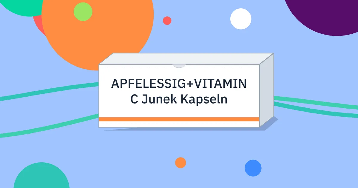 Symbolbild: Packung mit der Aufschrift APFELESSIG+VITAMIN C Junek Kapseln (PZN 07079571) – Verfügbarkeit und Bezug in Apotheken in Frankfurt am Main