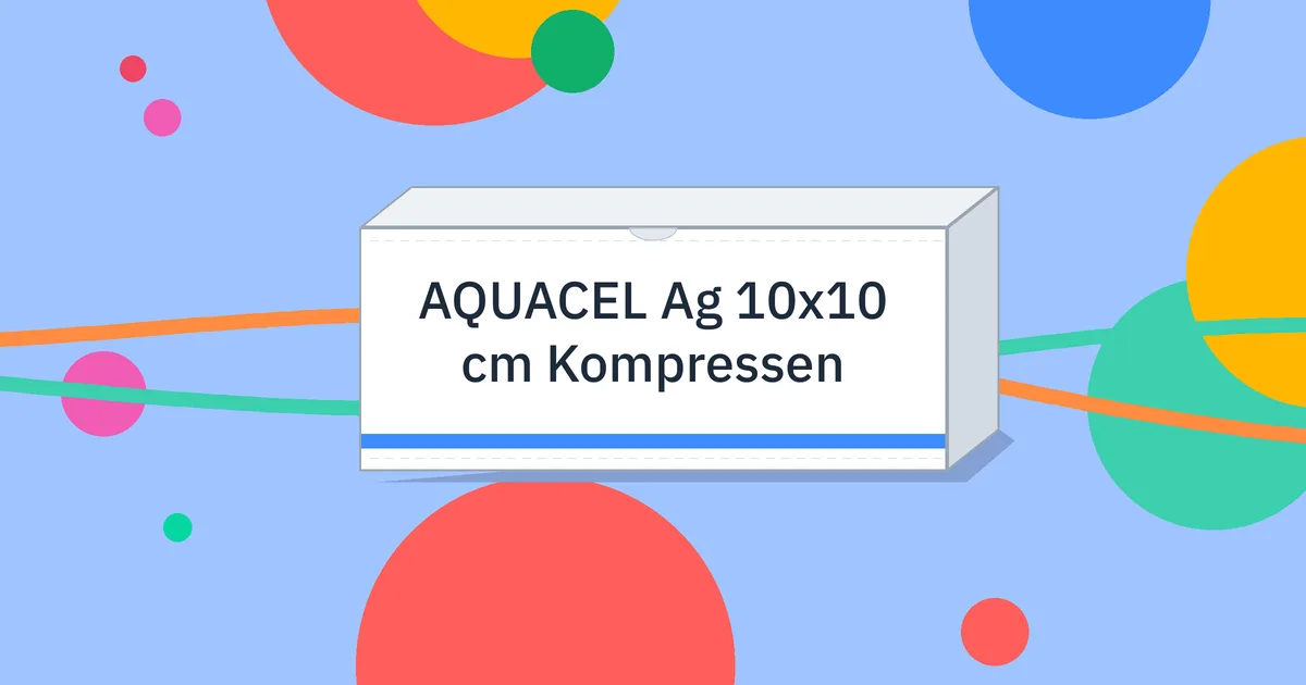 Symbolbild: Packung mit der Aufschrift AQUACEL Ag 10x10 cm Kompressen (PZN 16594875) – Verfügbarkeit und Bezug in Apotheken in Frankfurt am Main