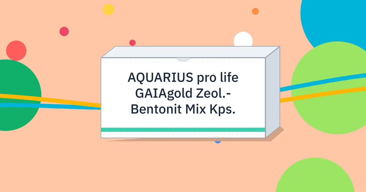Symbolbild: Packung mit der Aufschrift AQUARIUS pro life GAIAgold Zeol.-Bentonit Mix Kps. (PZN 19056090) – Verfügbarkeit und Bezug in Apotheken in Frankfurt am Main