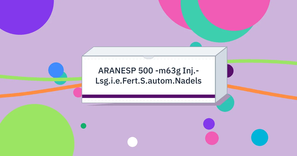 Symbolbild: Packung mit der Aufschrift ARANESP 500 -m63g Inj.-Lsg.i.e.Fert.S.autom.Nadels (PZN 07646001) – Verfügbarkeit und Bezug in Apotheken in Frankfurt am Main