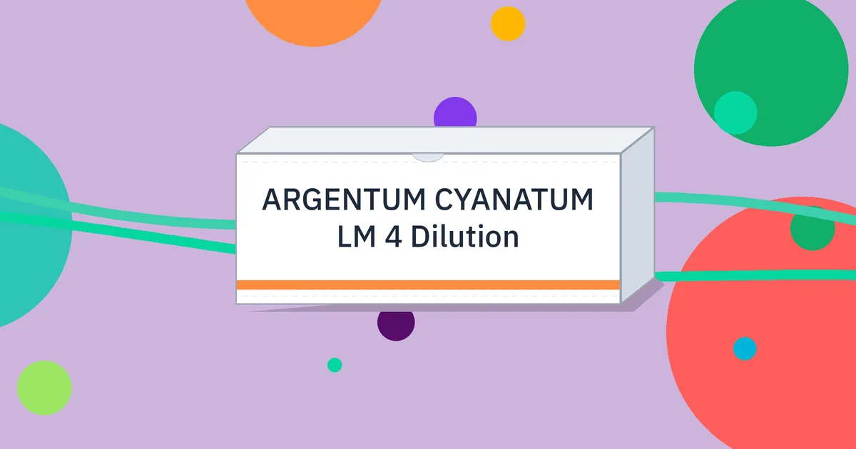 Symbolbild: Packung mit der Aufschrift ARGENTUM CYANATUM LM 4 Dilution (PZN 13390155) – Verfügbarkeit und Bezug in Apotheken in Frankfurt am Main