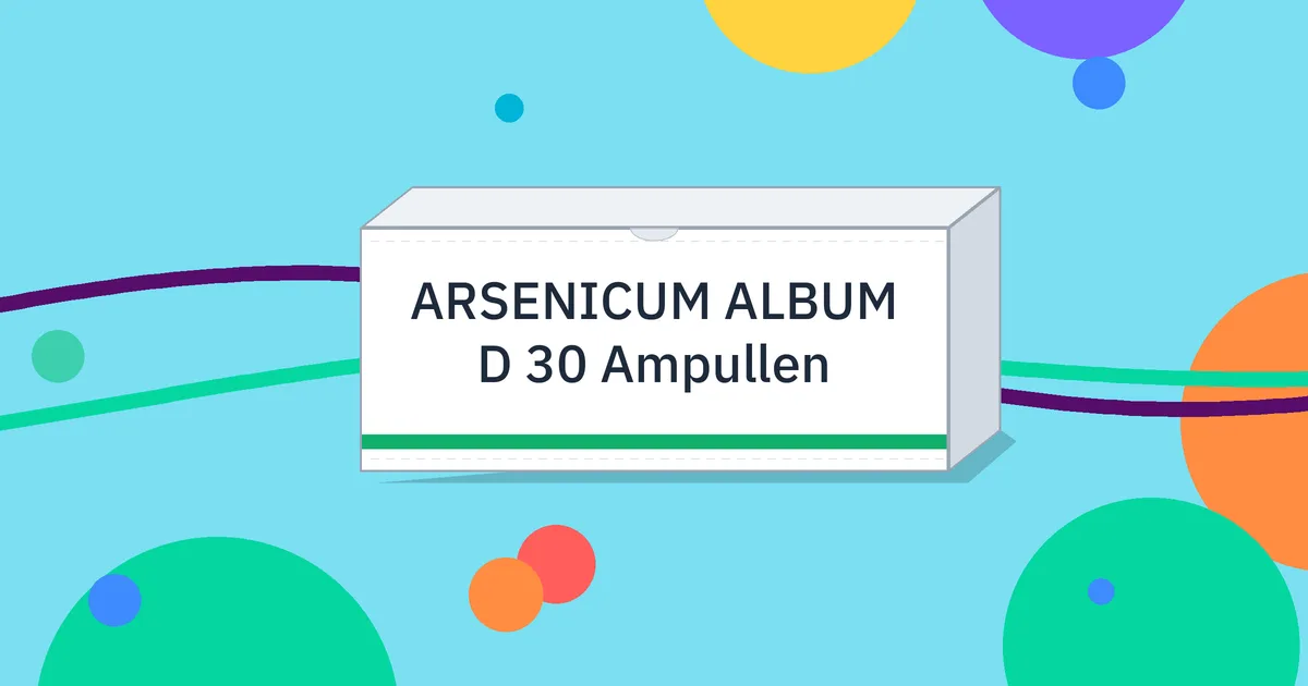 Symbolbild: Packung mit der Aufschrift ARSENICUM ALBUM D 30 Ampullen (PZN 11704253) – Verfügbarkeit und Bezug in Apotheken in Frankfurt am Main