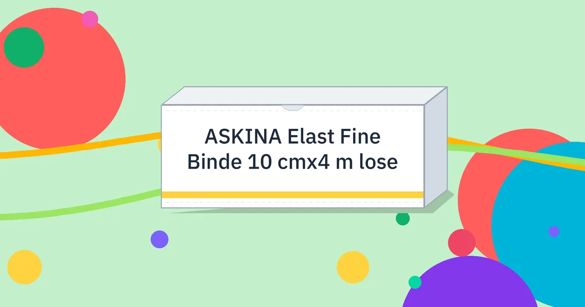 Symbolbild: Packung mit der Aufschrift ASKINA Elast Fine Binde 10 cmx4 m lose (PZN 09314467) – Verfügbarkeit und Bezug in Apotheken in Frankfurt am Main
