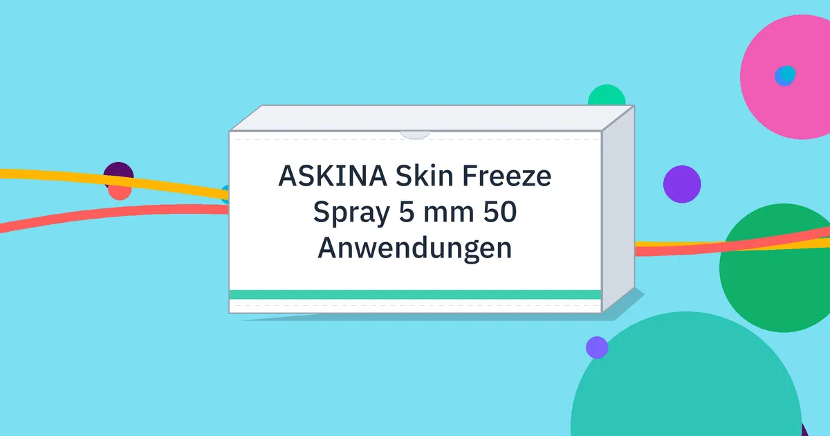 Symbolbild: Packung mit der Aufschrift ASKINA Skin Freeze Spray 5 mm 50 Anwendungen (PZN 09291803) – Verfügbarkeit und Bezug in Apotheken in Frankfurt am Main