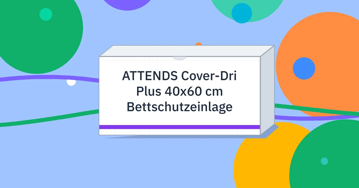 Symbolbild: Packung mit der Aufschrift ATTENDS Cover-Dri Plus 40x60 cm Bettschutzeinlage (PZN 07529092) – Verfügbarkeit und Bezug in Apotheken in Frankfurt am Main