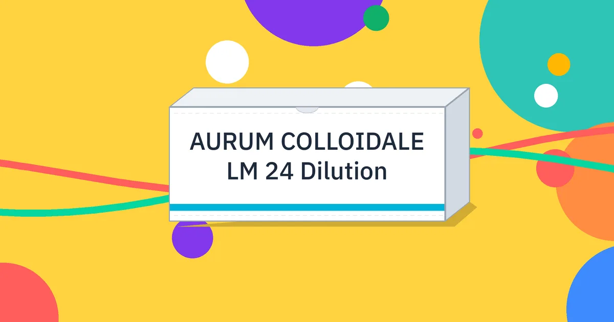 Symbolbild: Packung mit der Aufschrift AURUM COLLOIDALE LM 24 Dilution (PZN 12784372) – Verfügbarkeit und Bezug in Apotheken in Frankfurt am Main