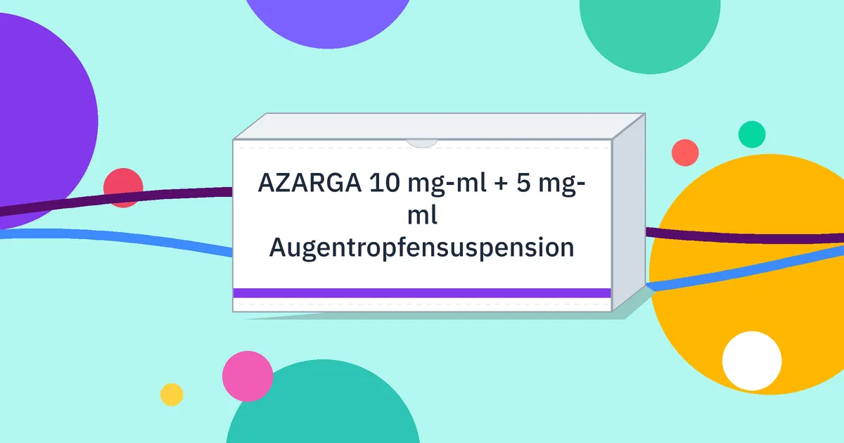 Symbolbild: Packung mit der Aufschrift AZARGA 10 mg-ml + 5 mg-ml Augentropfensuspension (PZN 10931171) – Verfügbarkeit und Bezug in Apotheken in Frankfurt am Main