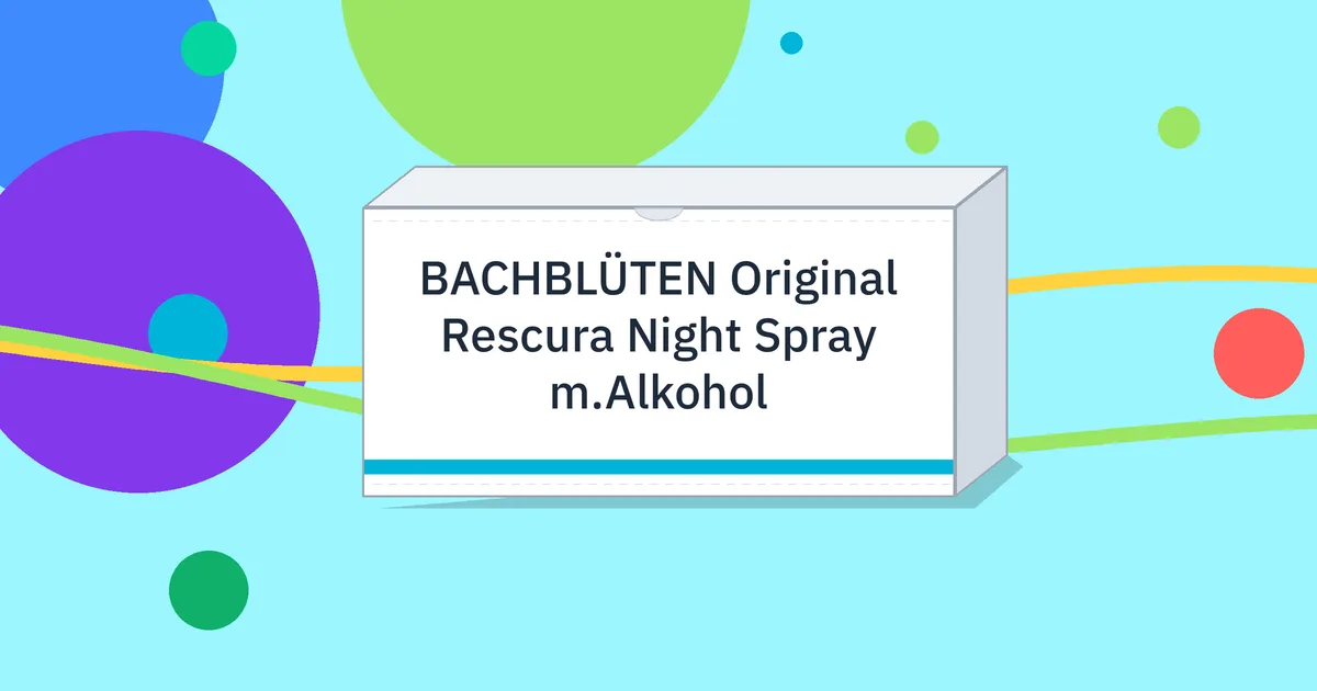 Symbolbild: Packung mit der Aufschrift BACHBLÜTEN Original Rescura Night Spray m.Alkohol (PZN 16391959) – Verfügbarkeit und Bezug in Apotheken in Frankfurt am Main