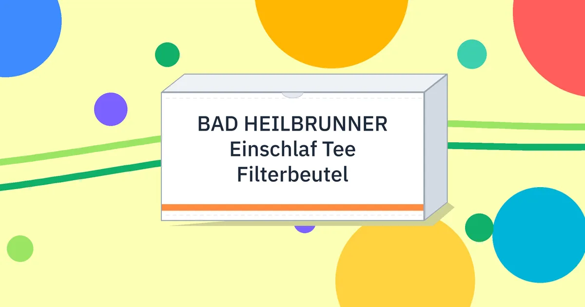 Symbolbild: Packung mit der Aufschrift BAD HEILBRUNNER Einschlaf Tee Filterbeutel (PZN 09604780) – Verfügbarkeit und Bezug in Apotheken in Frankfurt am Main