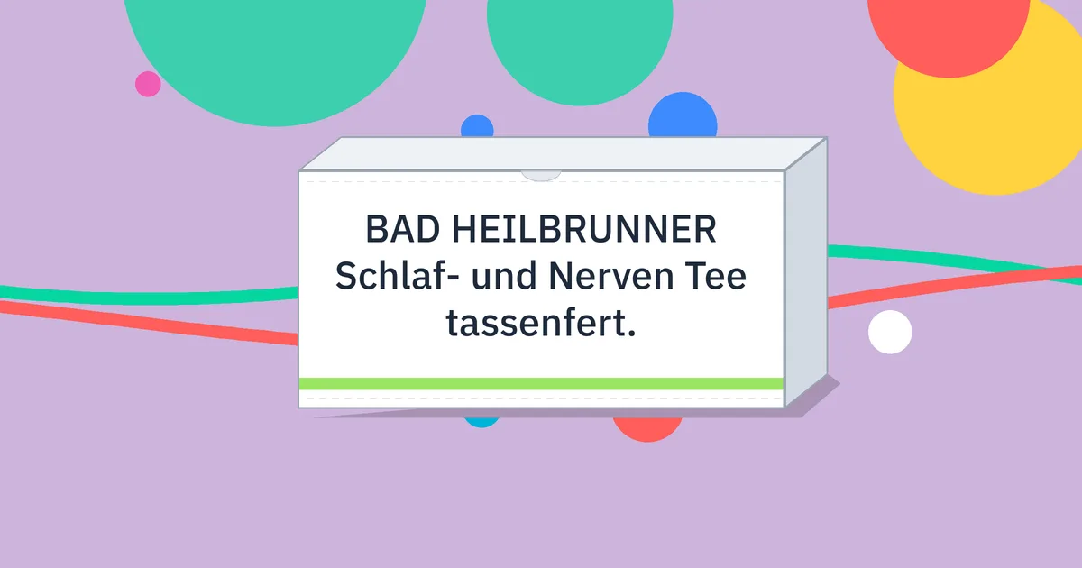 Symbolbild: Packung mit der Aufschrift BAD HEILBRUNNER Schlaf- und Nerven Tee tassenfert. (PZN 14163088) – Verfügbarkeit und Bezug in Apotheken in Frankfurt am Main