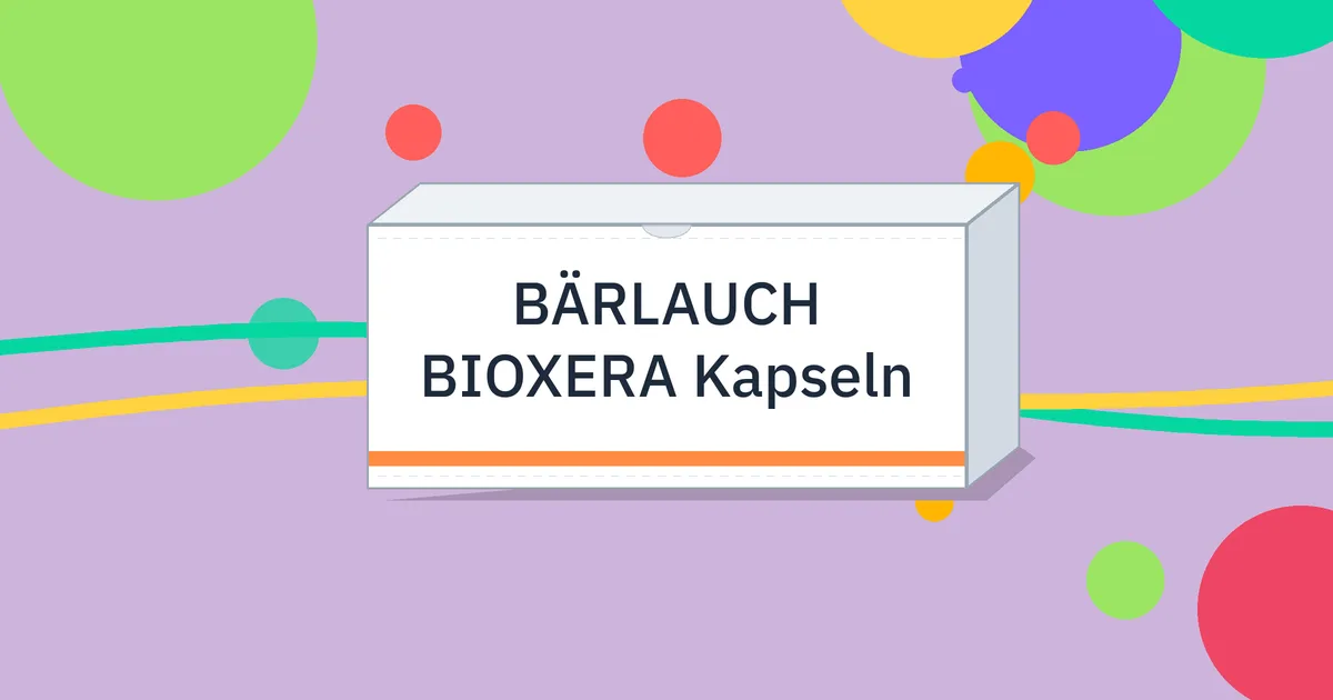 Symbolbild: Packung mit der Aufschrift BÄRLAUCH BIOXERA Kapseln (PZN 19509597) – Verfügbarkeit und Bezug in Apotheken in Frankfurt am Main