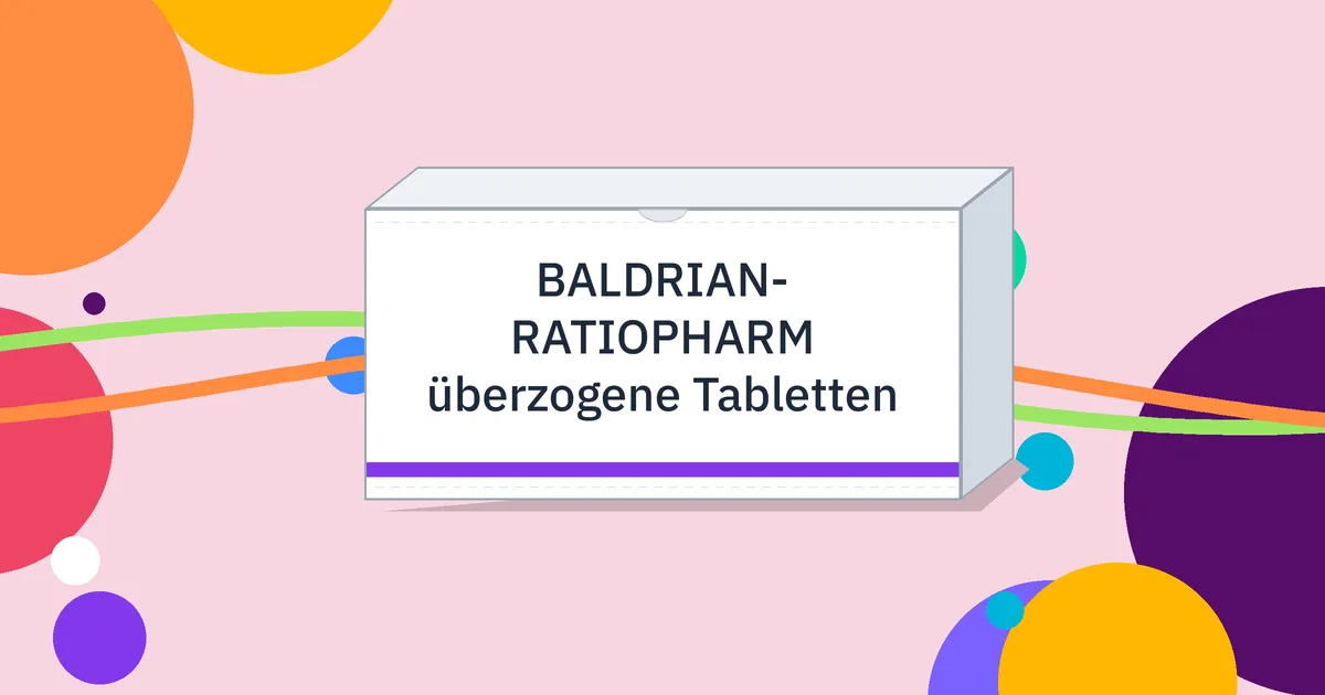 Symbolbild: Packung mit der Aufschrift BALDRIAN-RATIOPHARM überzogene Tabletten (PZN 07052750) – Verfügbarkeit und Bezug in Apotheken in Frankfurt am Main