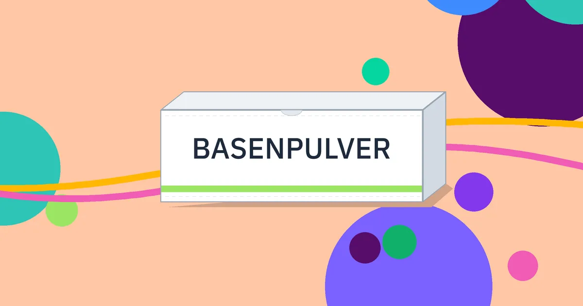 Symbolbild: Packung mit der Aufschrift BASENPULVER (PZN 16364193) – Verfügbarkeit und Bezug in Apotheken in Frankfurt am Main