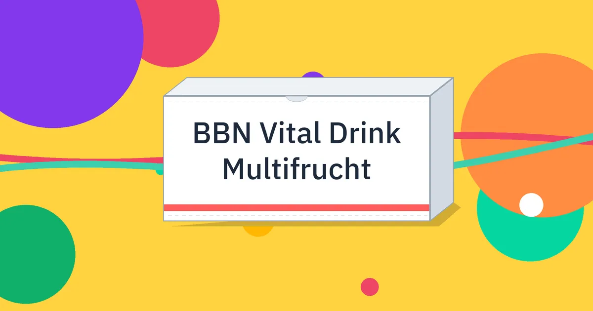 Symbolbild: Packung mit der Aufschrift BBN Vital Drink Multifrucht (PZN 17614019) – Verfügbarkeit und Bezug in Apotheken in Frankfurt am Main