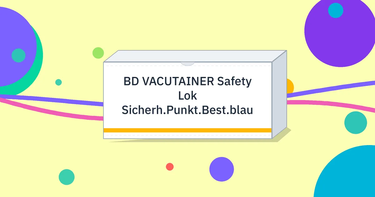 Symbolbild: Packung mit der Aufschrift BD VACUTAINER Safety Lok Sicherh.Punkt.Best.blau (PZN 15739142) – Verfügbarkeit und Bezug in Apotheken in Frankfurt am Main
