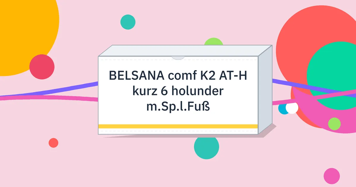 Symbolbild: Packung mit der Aufschrift BELSANA comf K2 AT-H kurz 6 holunder m.Sp.l.Fuß (PZN 12331759) – Verfügbarkeit und Bezug in Apotheken in Frankfurt am Main