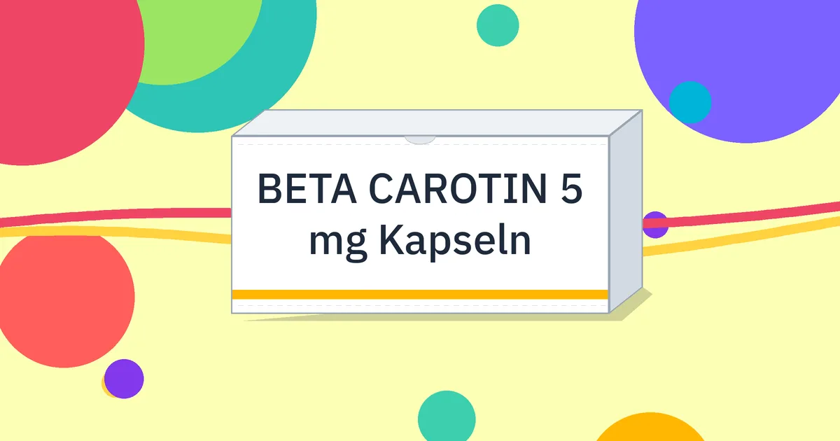Symbolbild: Packung mit der Aufschrift BETA CAROTIN 5 mg Kapseln (PZN 02139529) – Verfügbarkeit und Bezug in Apotheken in Frankfurt am Main