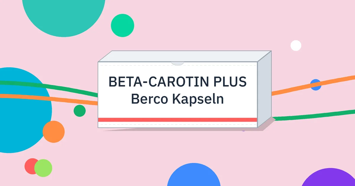 Symbolbild: Packung mit der Aufschrift BETA-CAROTIN PLUS Berco Kapseln (PZN 20008417) – Verfügbarkeit und Bezug in Apotheken in Frankfurt am Main