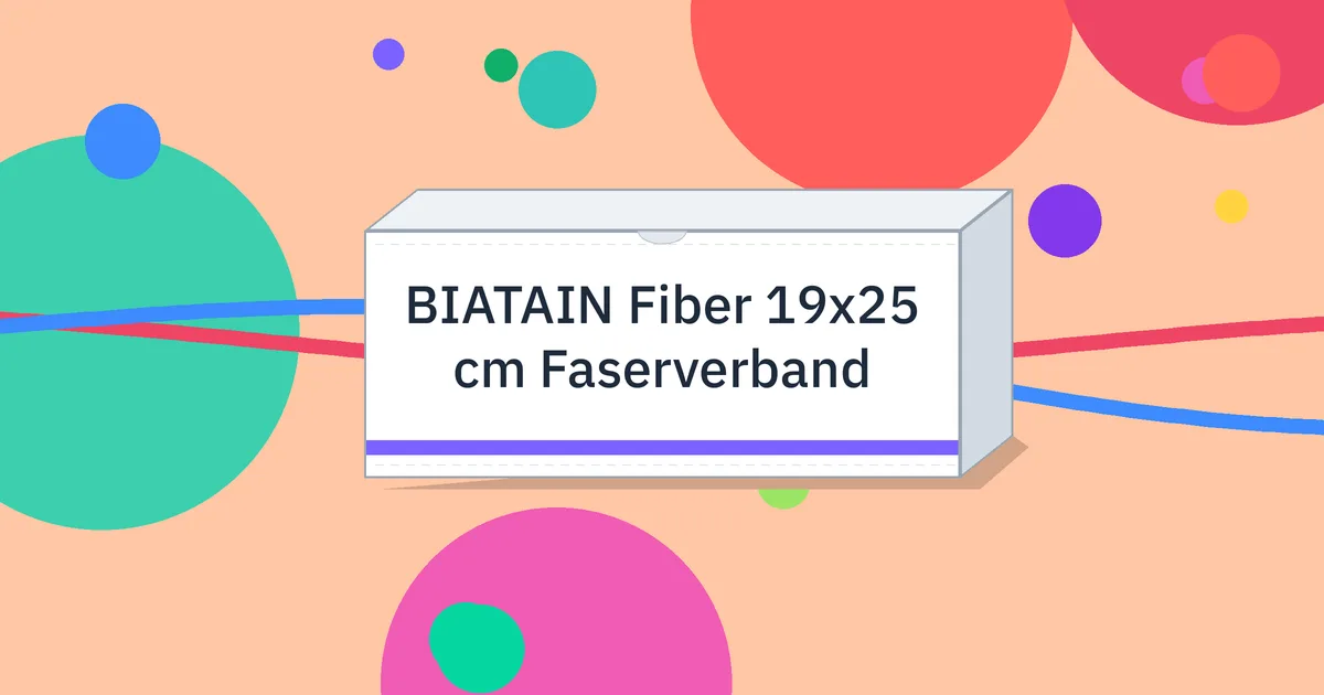 Symbolbild: Packung mit der Aufschrift BIATAIN Fiber 19x25 cm Faserverband (PZN 19547801) – Verfügbarkeit und Bezug in Apotheken in Frankfurt am Main
