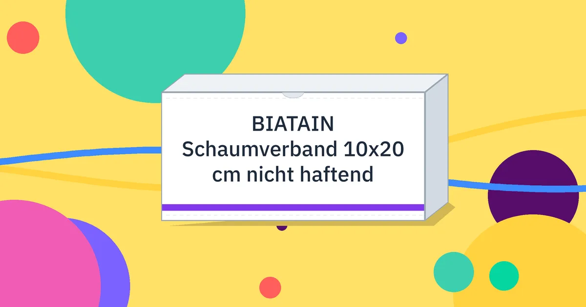 Symbolbild: Packung mit der Aufschrift BIATAIN Schaumverband 10x20 cm nicht haftend (PZN 10781990) – Verfügbarkeit und Bezug in Apotheken in Frankfurt am Main