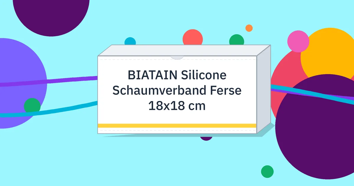 Symbolbild: Packung mit der Aufschrift BIATAIN Silicone Schaumverband Ferse 18x18 cm (PZN 17532362) – Verfügbarkeit und Bezug in Apotheken in Frankfurt am Main