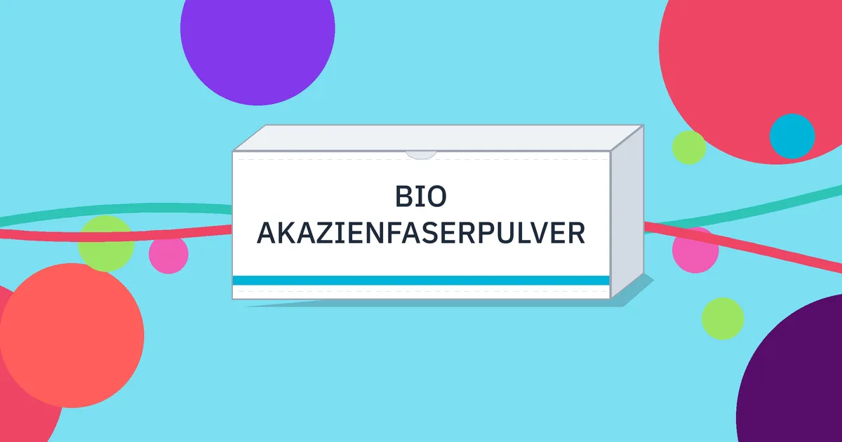 Symbolbild: Packung mit der Aufschrift BIO AKAZIENFASERPULVER (PZN 19275449) – Verfügbarkeit und Bezug in Apotheken in Frankfurt am Main