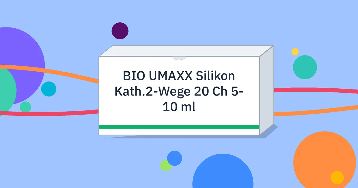 Symbolbild: Packung mit der Aufschrift BIO UMAXX Silikon Kath.2-Wege 20 Ch 5-10 ml (PZN 05555079) – Verfügbarkeit und Bezug in Apotheken in Frankfurt am Main